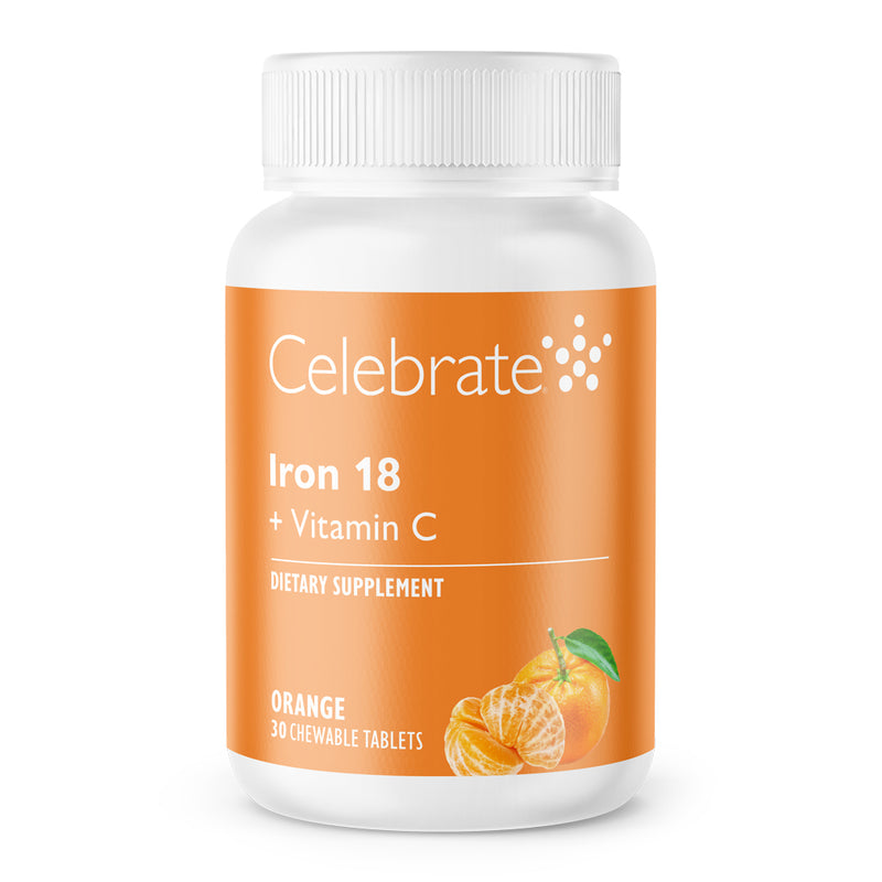 Iron 18mg with Vitamin C Chewable Tablets - Orange - Celebrate ...
