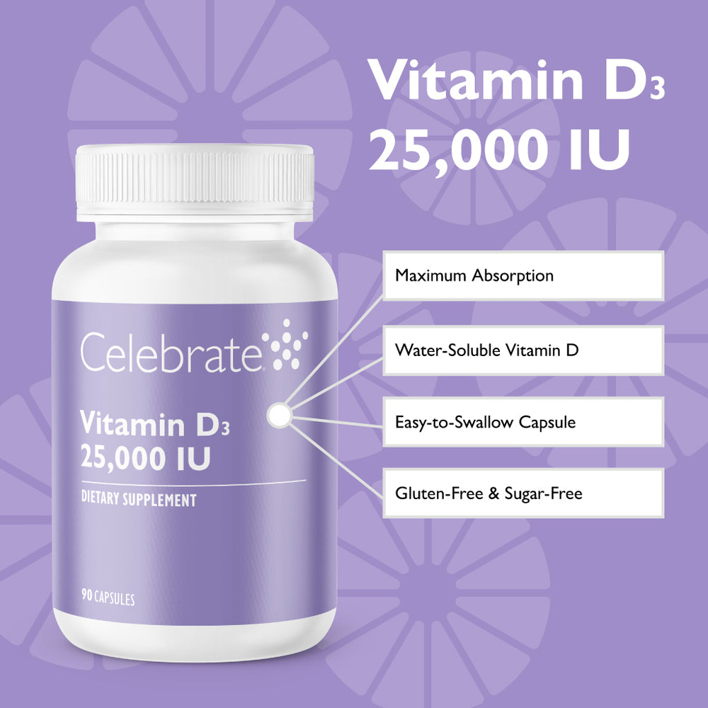 Vitamin D3 25000 IU Capsules - 90 Count - Celebrate