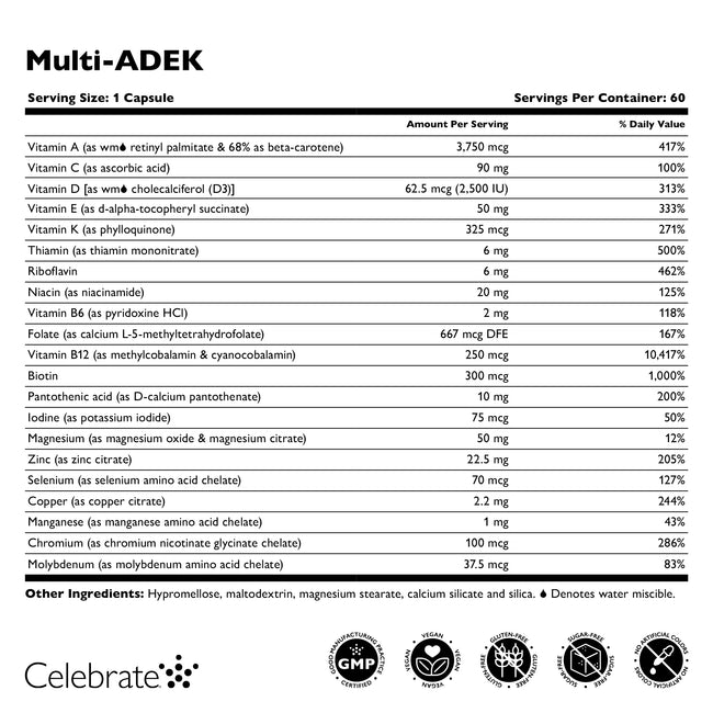 Multi ADEK Vitamin Capsules - Celebrate