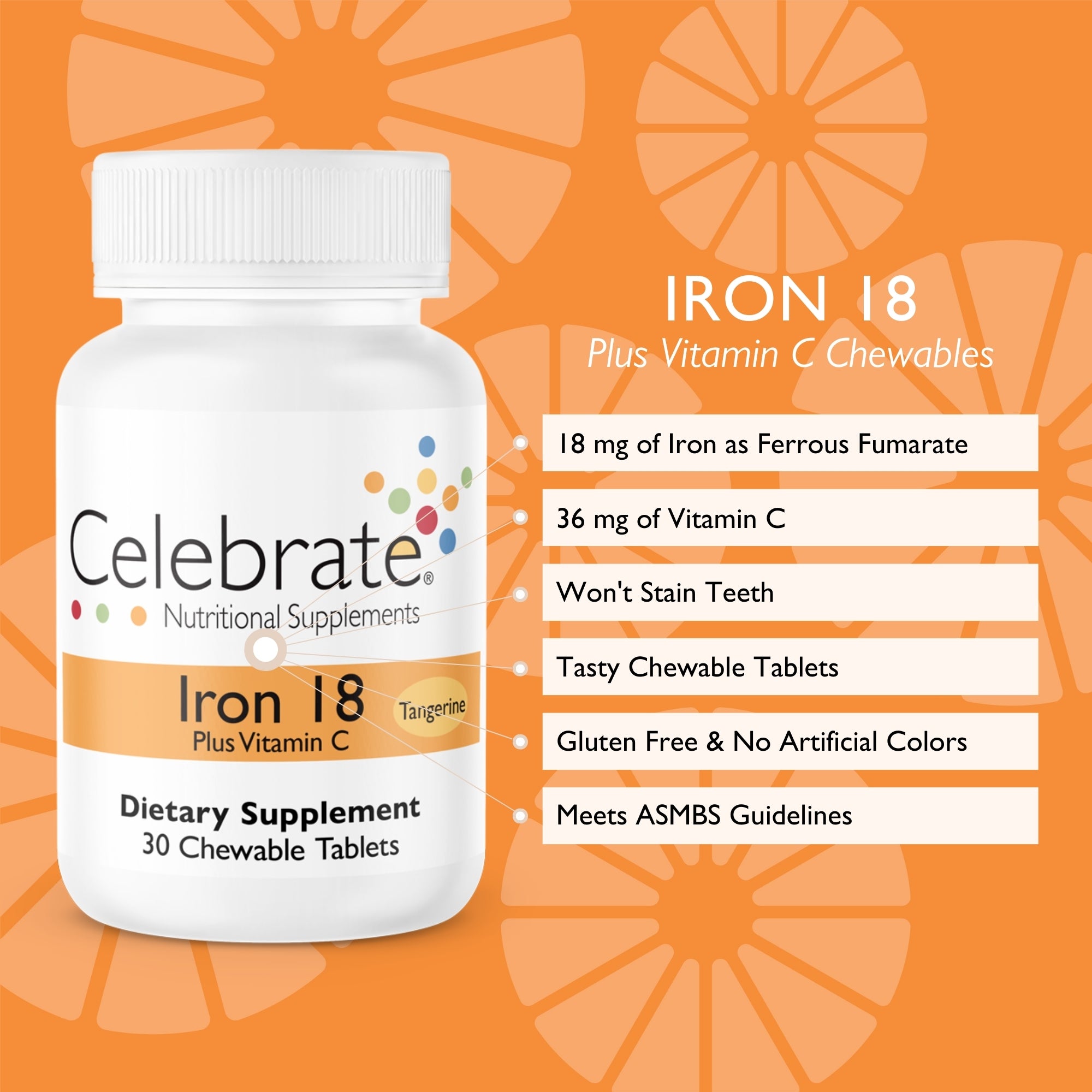 Iron 18mg with Vitamin C Chewables - Celebrate