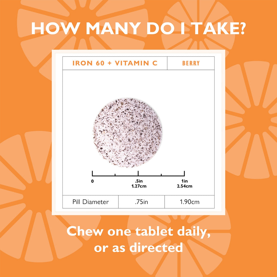 Iron 60mg with Vitamin C Chewable Tablets - Berry - Celebrate ...