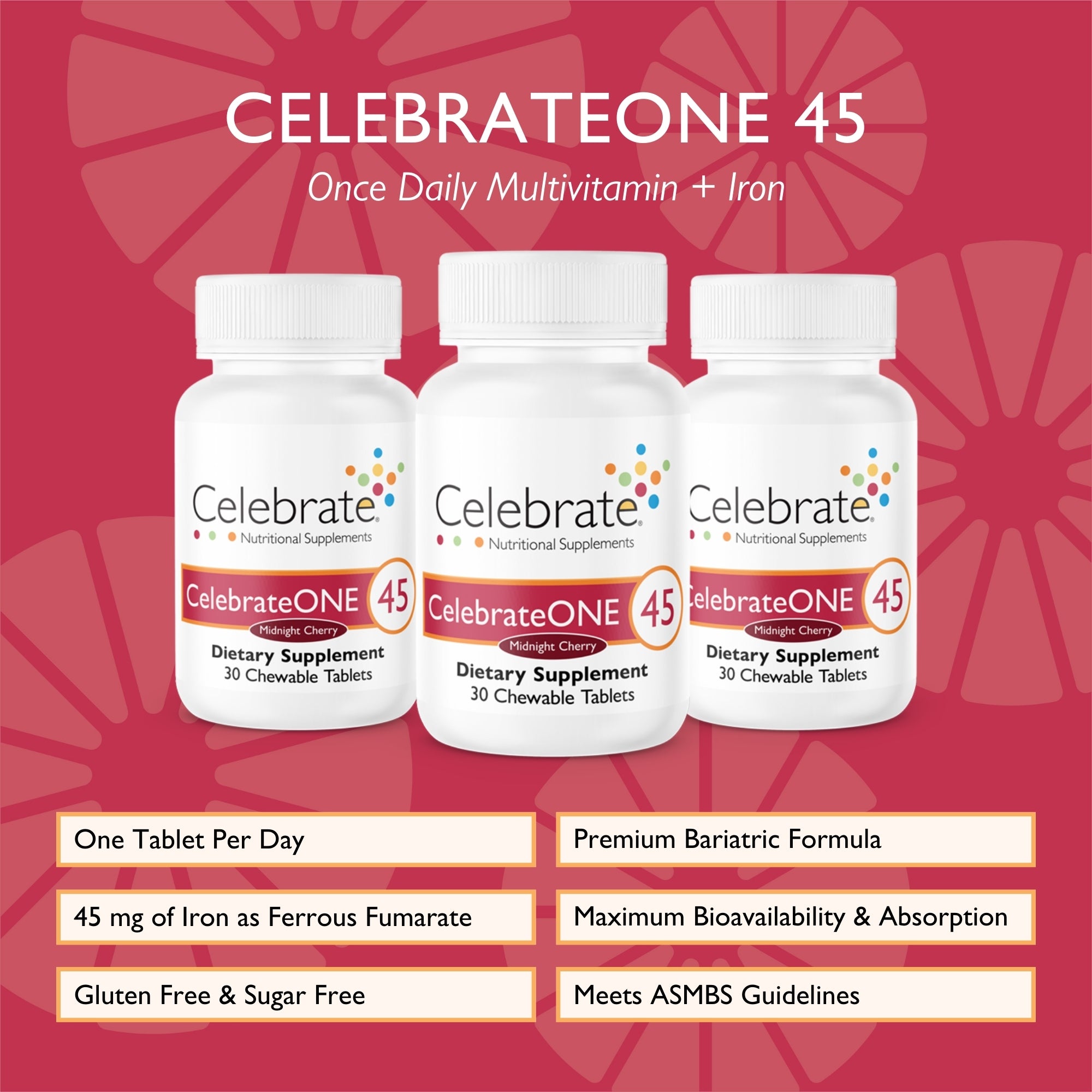 CelebrateONE Multi with 45 mg iron Chewable - Celebrate
