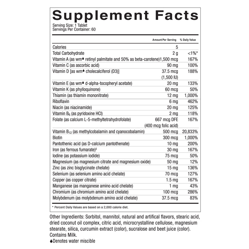 Multi-Complete 60 Chewable Bariatric Multivitamins with Iron