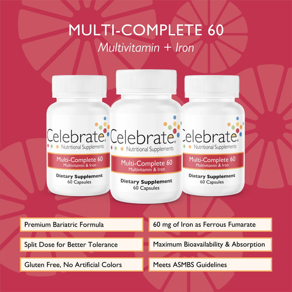 Bariatric Multi with Iron: Multi-Complete 60 - Celebrate