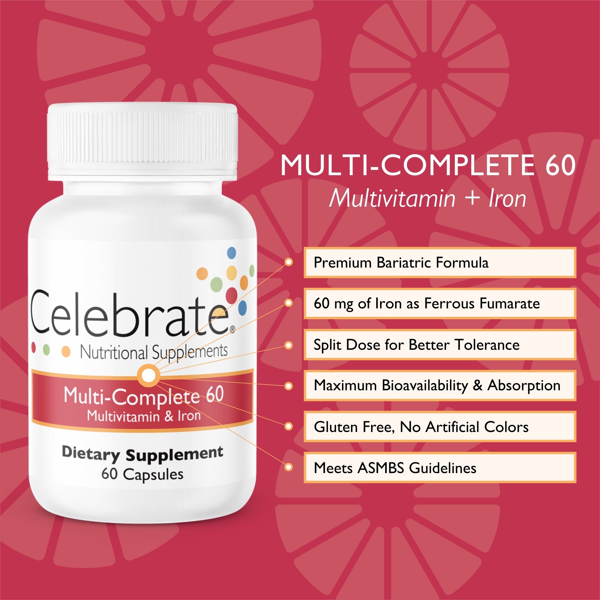 Bariatric Multi with Iron: Multi-Complete 60 - Celebrate