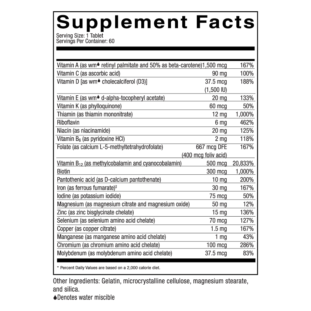 Bariatric Multi with Iron: Multi-Complete 60 - Celebrate