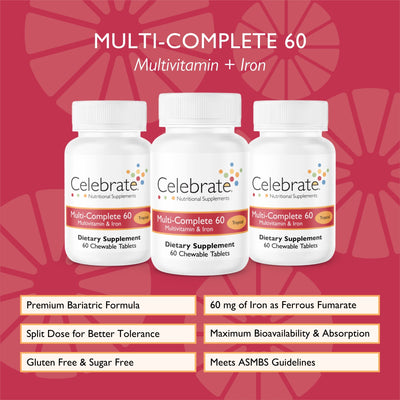 Multi-Complete 60 Chewable Bariatric Multivitamins with Iron