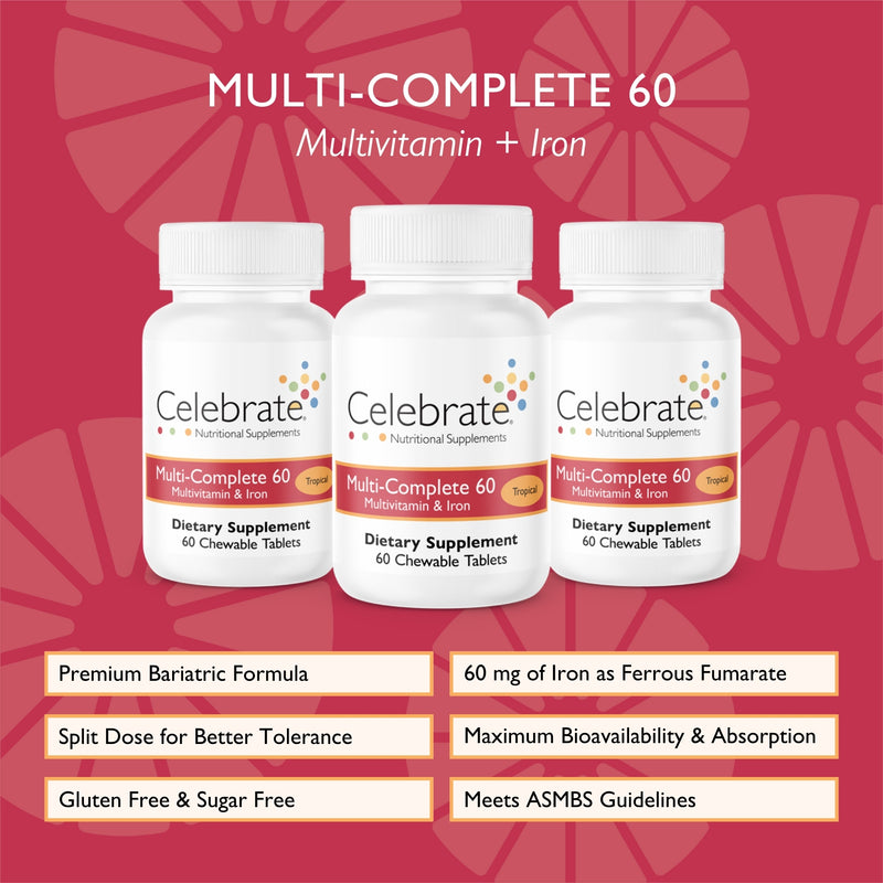 Multi-Complete 60 Chewable Bariatric Multivitamins with Iron