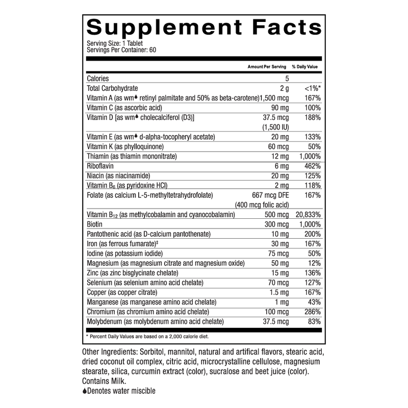 Multi-Complete 60 Chewable Bariatric Multivitamins with Iron