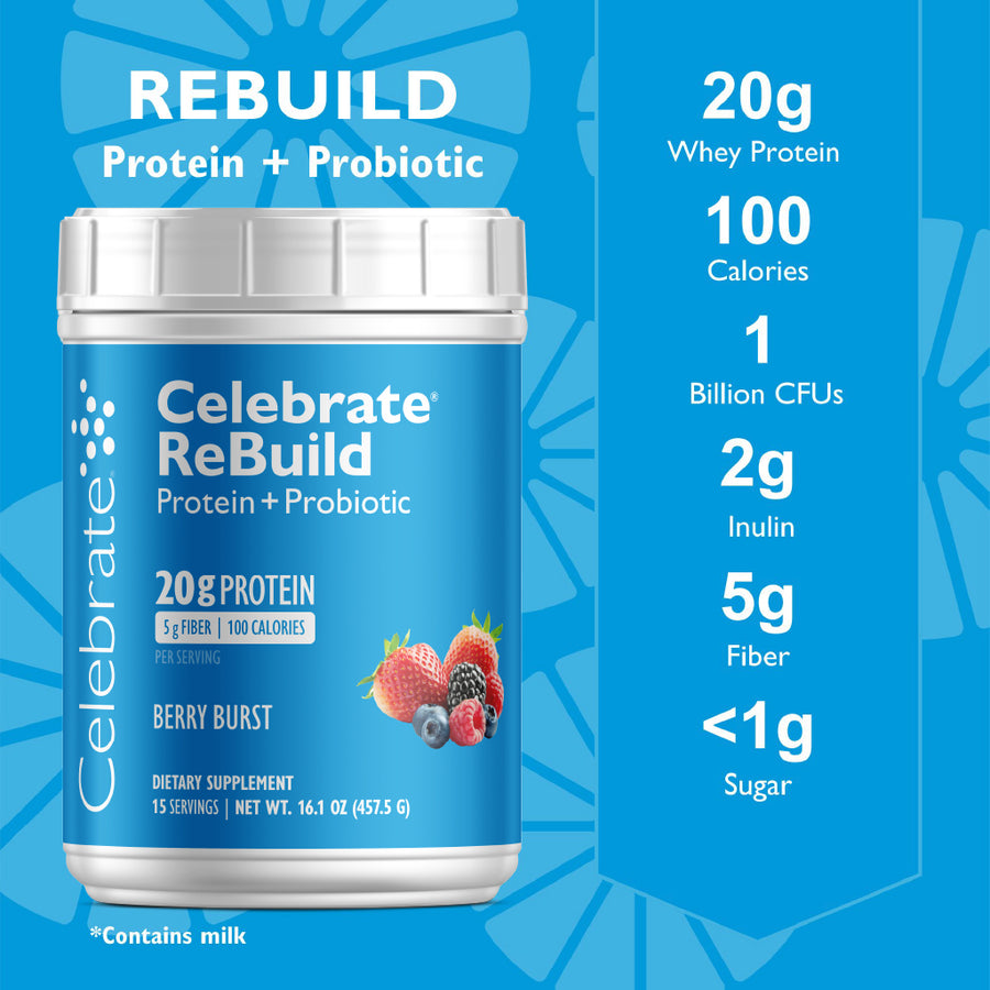 ReBuild Probiotic Protein Powder & Shakes - Celebrate