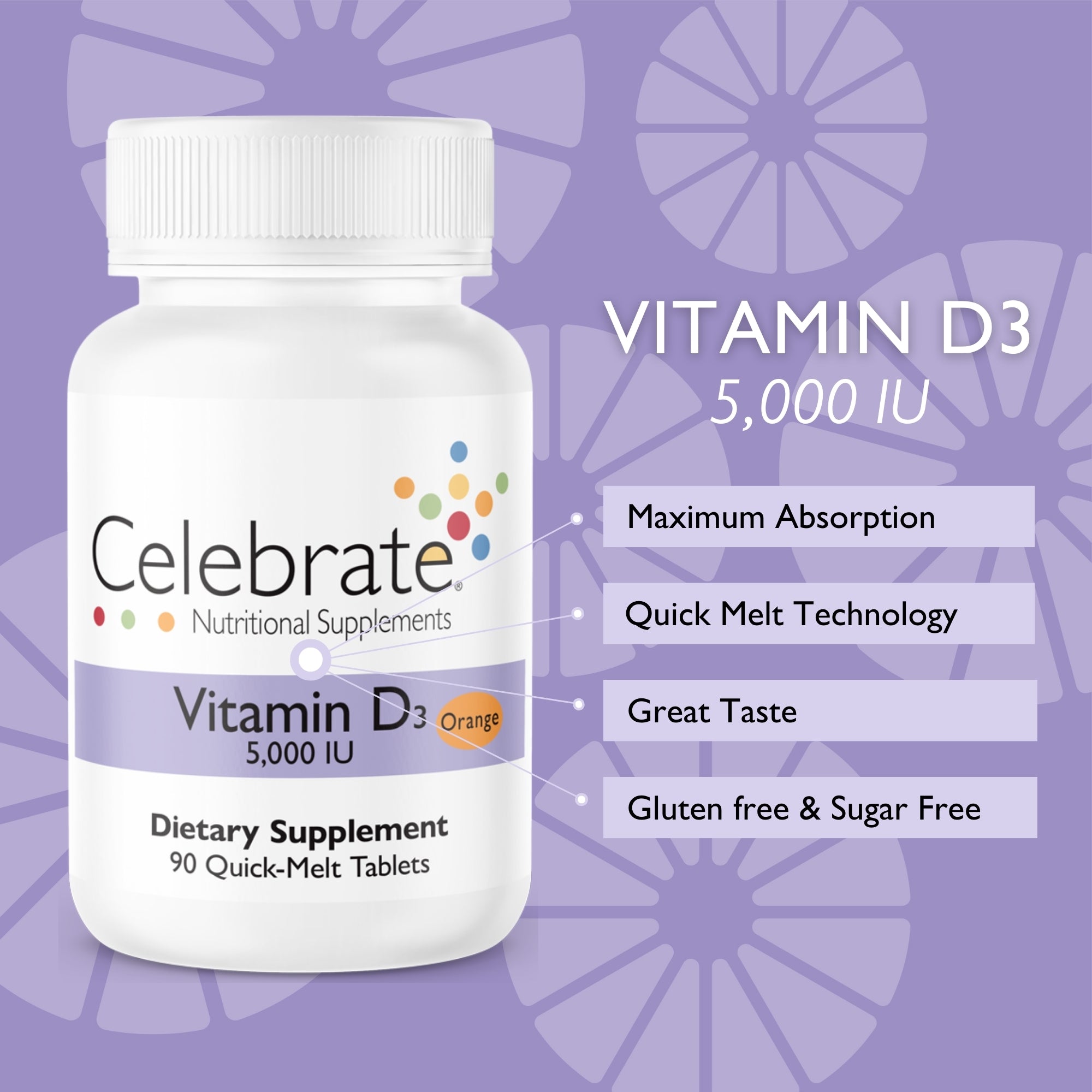Vitamin D3 5000 IU Quick Melts - Bone Health Support