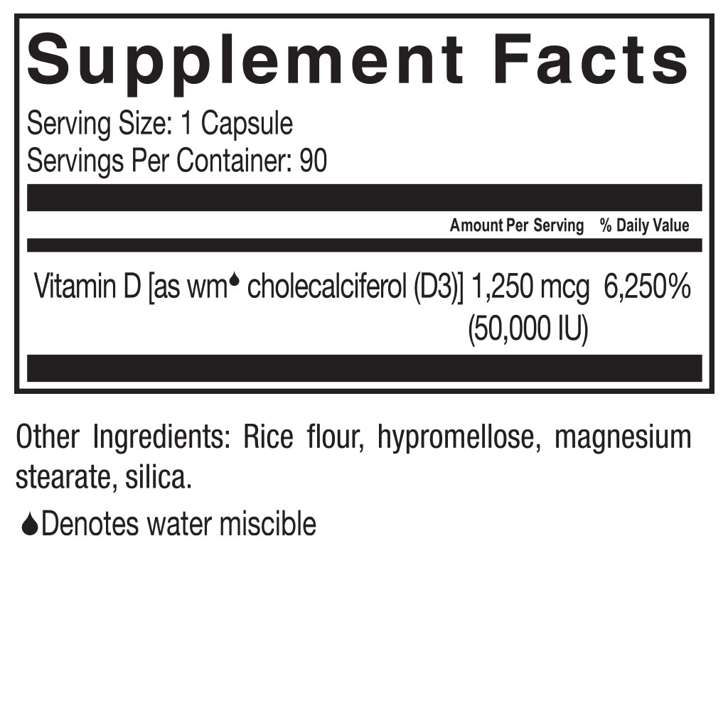 Vitamin D3 50000 Iu Capsules 90 Count 8309